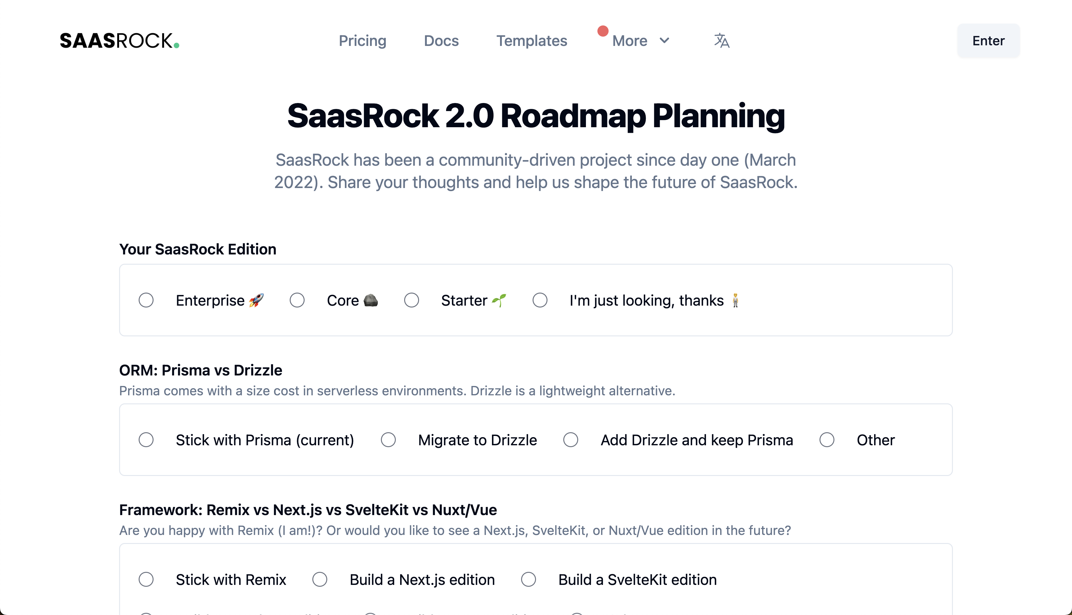 SaasRock 2.0 Roadmap Planning | SaasRock | The Remix SaaS Boilerplate
